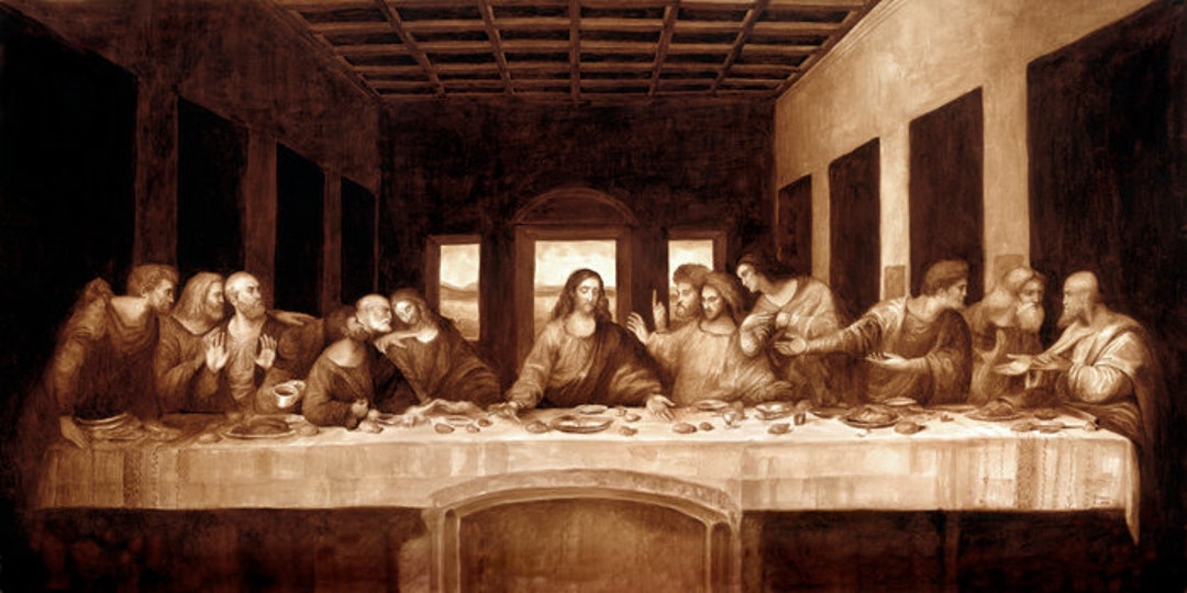 Coffee Art, the Last Supper, Painted Using Only Coffee, Religious ...