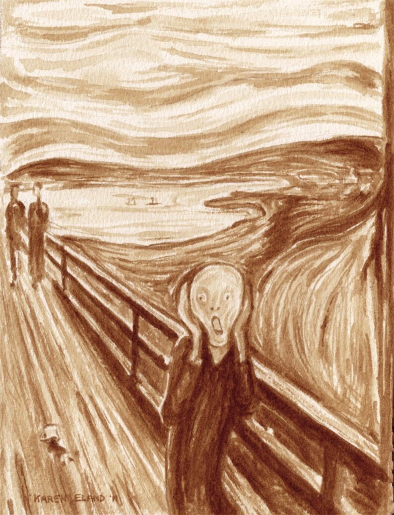 Coffee Art, the Scream, Painted Using Only Coffee, Coffee Painting ...