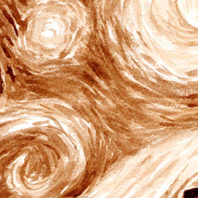 Coffee Art, Starry Night, Painted Using Only Coffee, Stars, Van Gogh ...