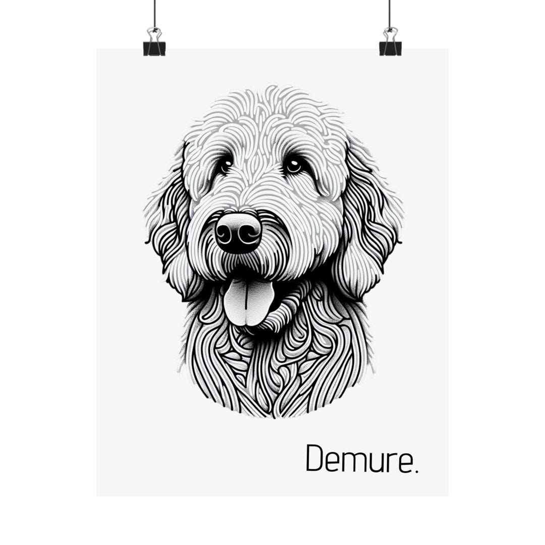 Demure Doodle-minimalist Matte Vertical Poster for Dog Lovers Golden ...