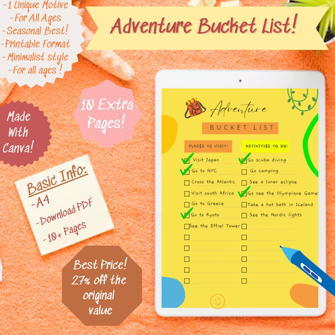 Adventure Bucket List - Etsy