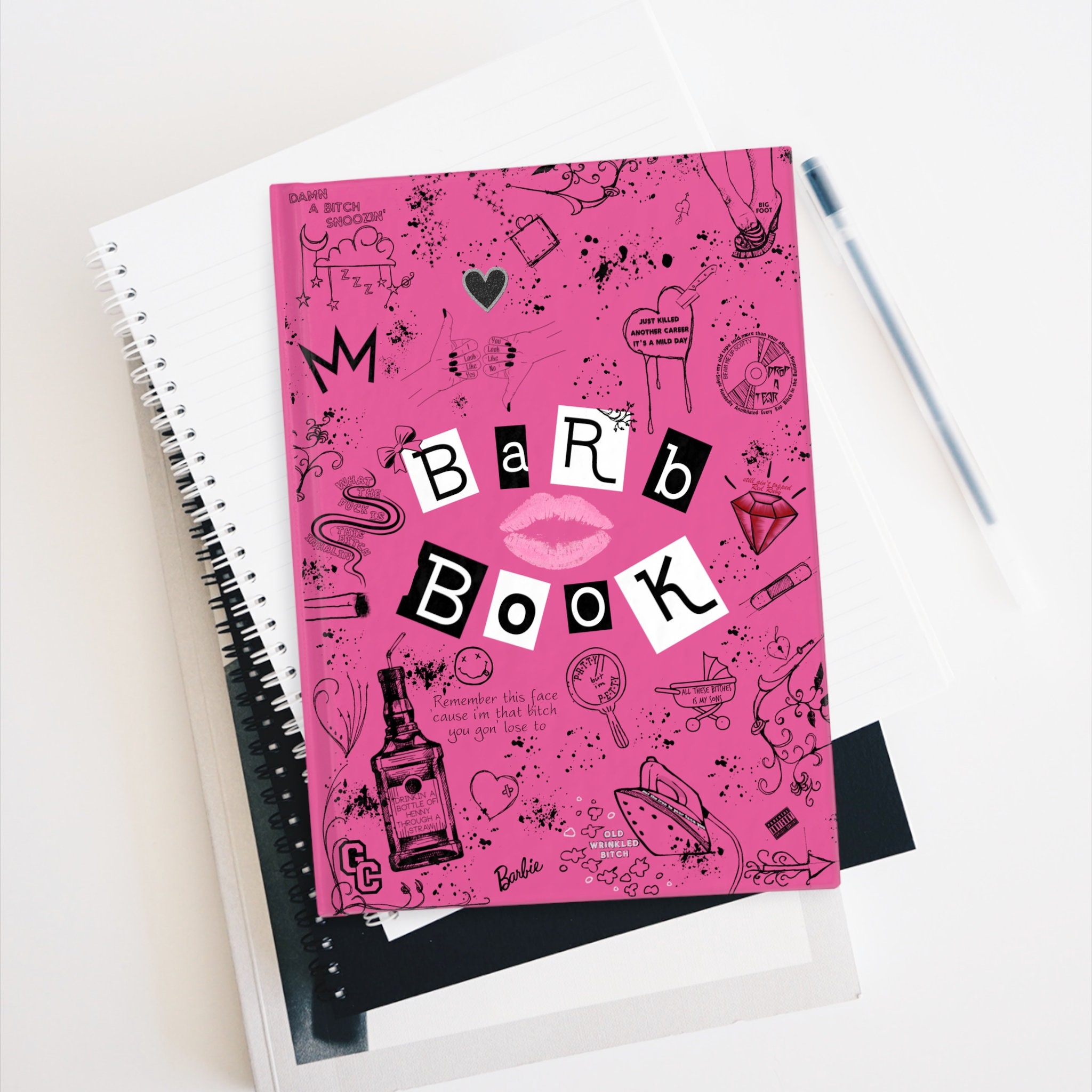 Nicki Minaj Mean Girls Burn Book/barb Book Pink Blank Journal Barbz ...