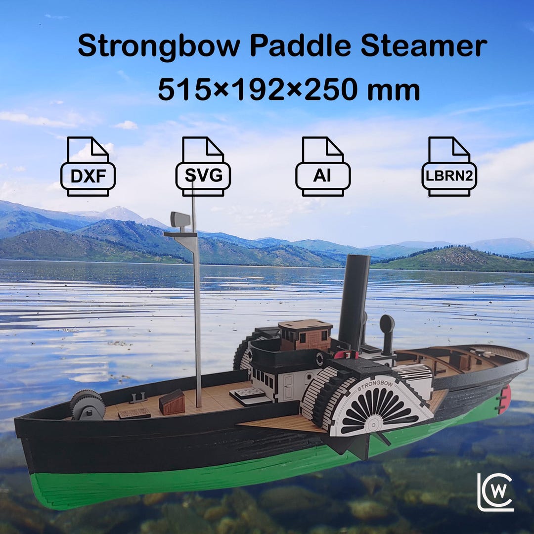 Strongbow Paddle Steamer | Laser Cut Ship Model | Wooden Steamboat ...