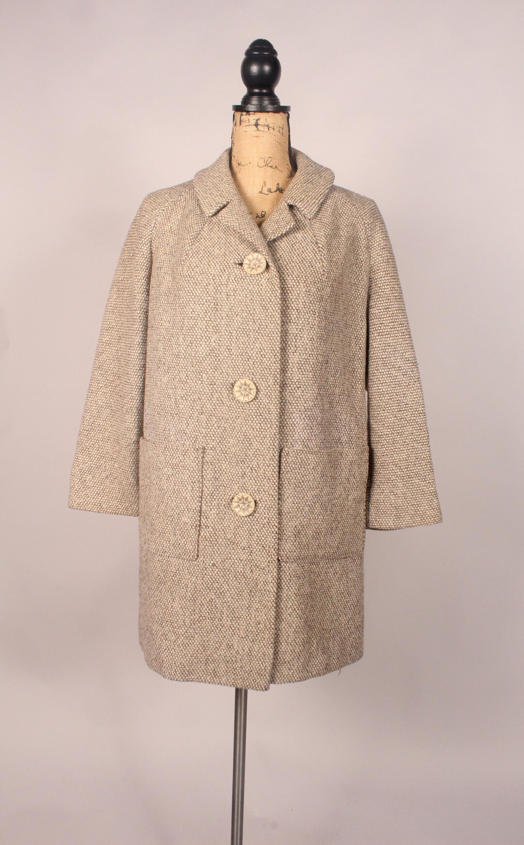 Vintage 50s 60s Beige Taupe Tan Coat by 'a Present Vogue' Size M L ...