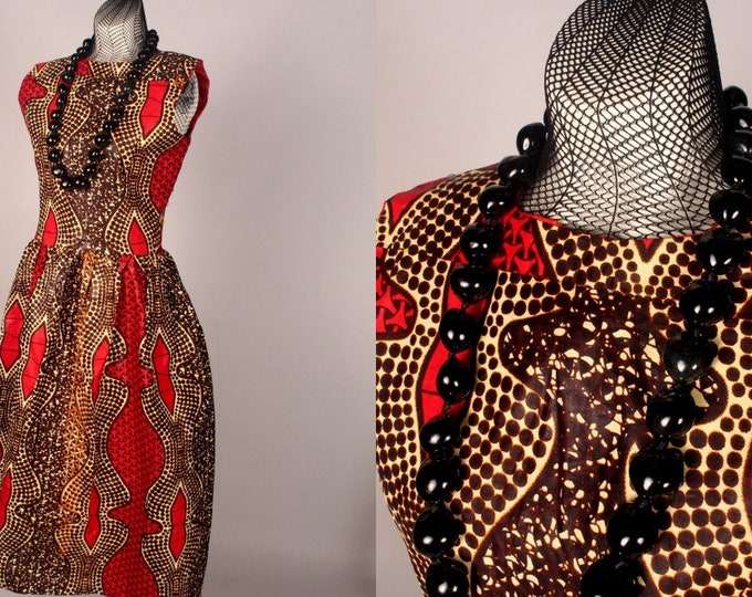 NEW IN:SALE African Print Orange and Yellow Mixed Print Flared Dress ...