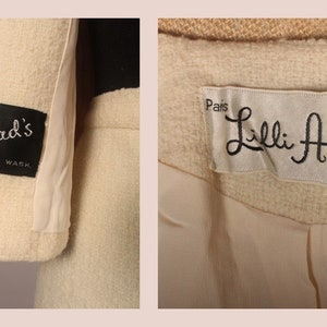 Vintage 60s Ivory Cream Lilli Ann Skirt Suit Size S 24" Waist Paris San ...