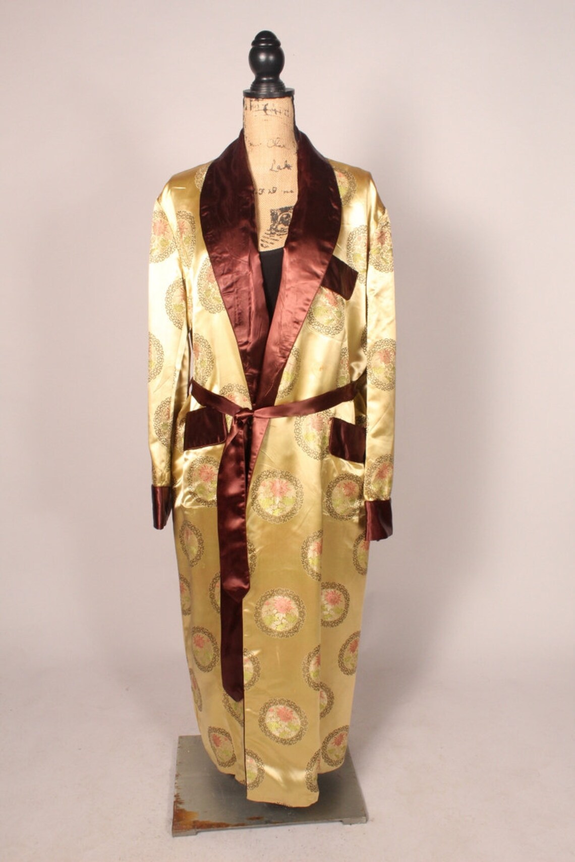 60s 70s Robe // Vintage 60s 70s Gold Heavy Satin Robe by - Etsy