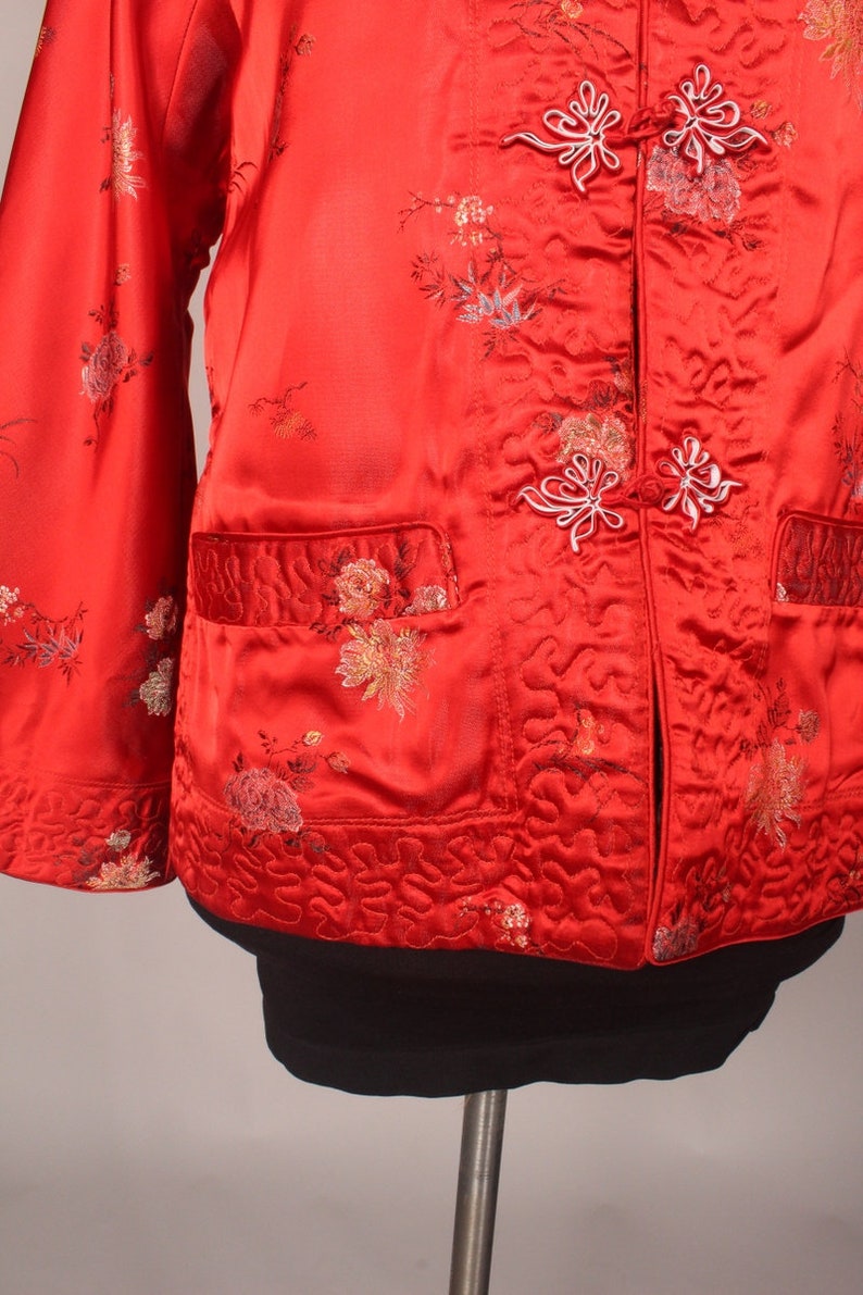 Vintage Asian Jacket Embroidered Jacket Satin Jacket - Etsy