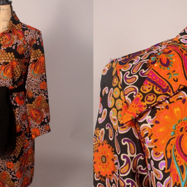 70s Paisley Dress - Etsy