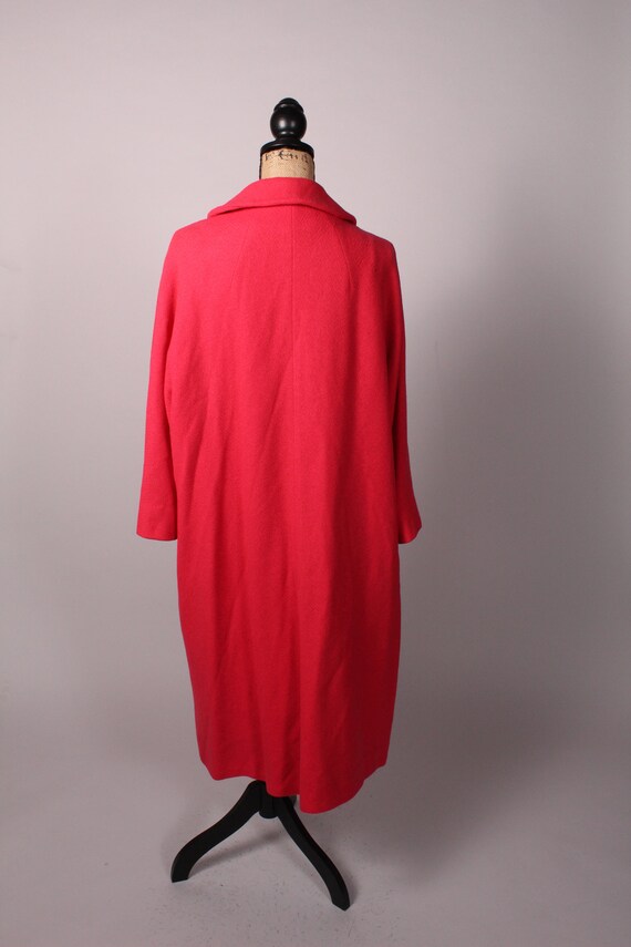 Vintage 50s Watermelon Pink Swing Coat with Big Butto… - Gem