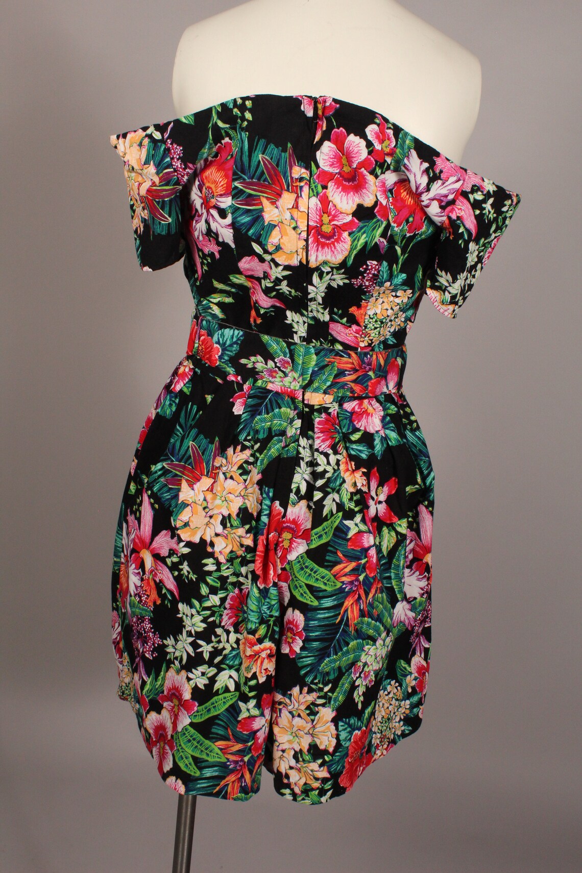 80s Romper // Vintage 80s Bright Floral Romper with belt by | Etsy