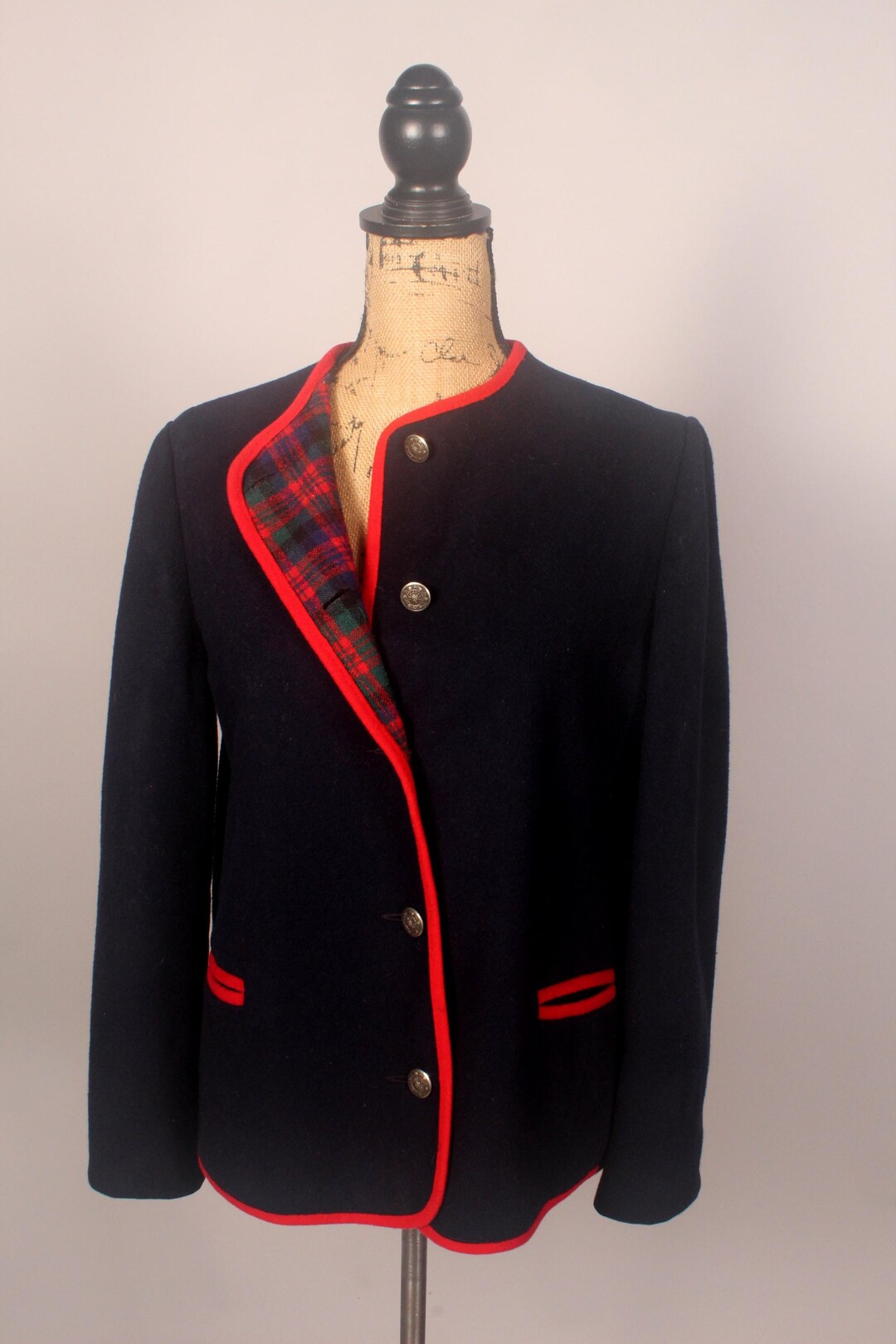 Vintage 70s 80s Trachten Aus Osterreich Von Mackintosh Navy Blue Wool ...
