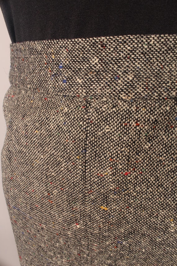 Vintage 50s 60s Grey Flecked Wool Skirt Size S XS 25"… - Gem