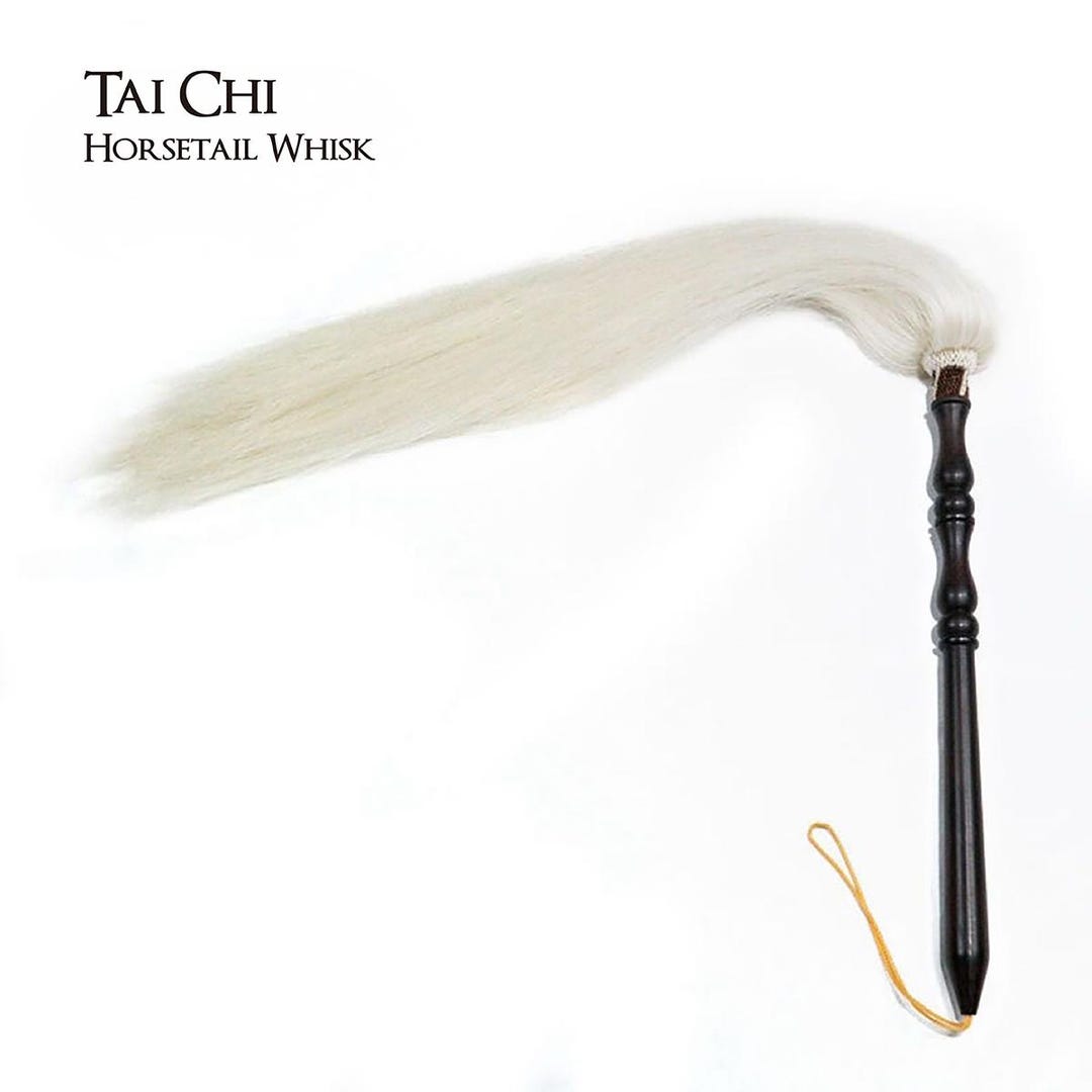 Handmade Taoist Horsetail Whisk, Fly Whisk Duster, Wood Handle ...
