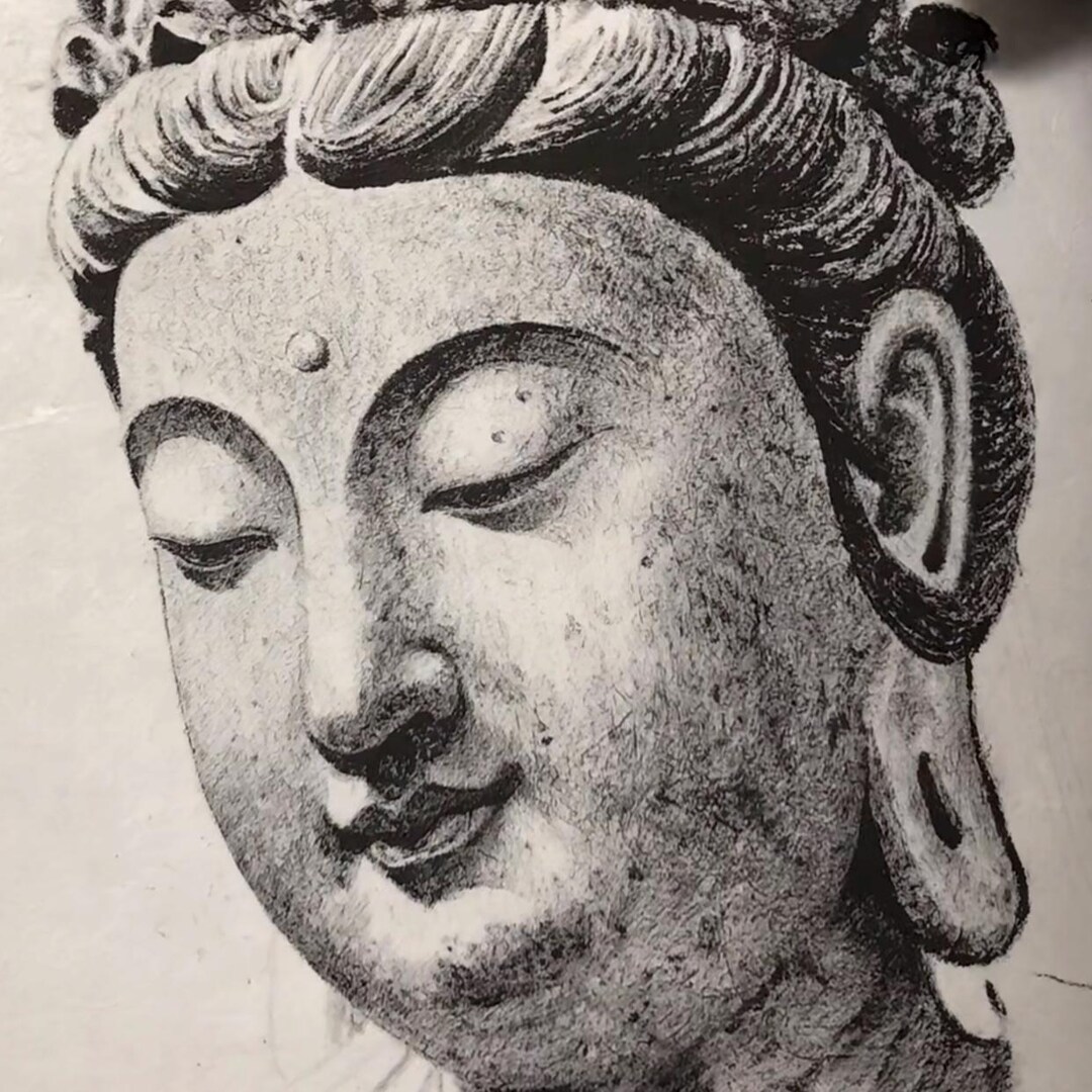 Custom Hand-painted Moon-water Guan Yin Bodhisattva Artwork, Kwan Yin ...