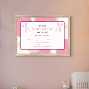 Printable: My Very First Haircut Certificate for Girls - Etsy