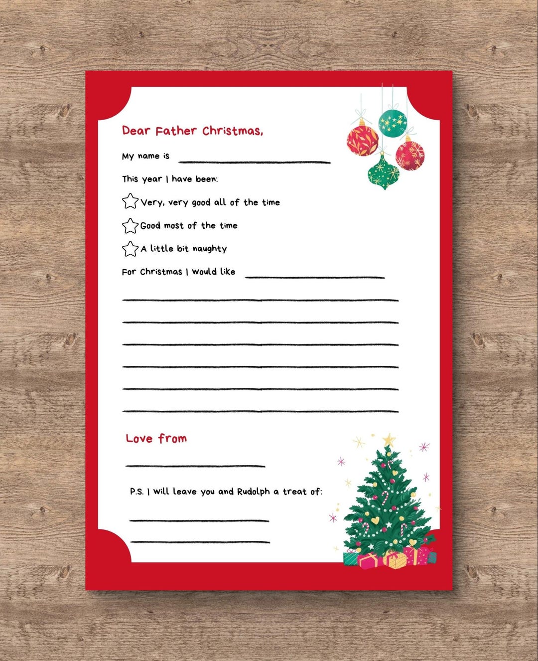Download: Letter to Father Christmas - Etsy