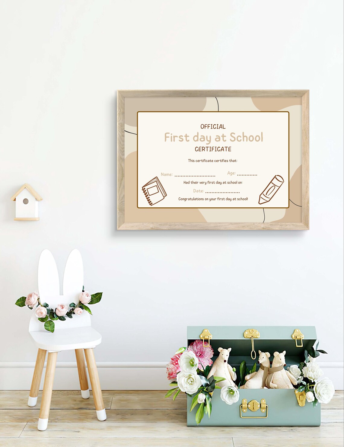 Printable: My Very First Day at School Certificate (neutral) - Etsy