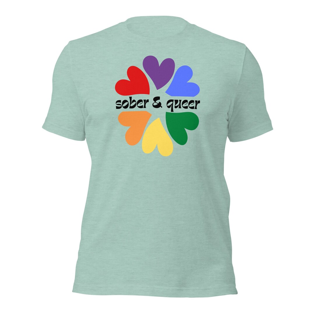 Sober and Queer, Rainbow Hearts in a Circle, Show Your Pride in ...