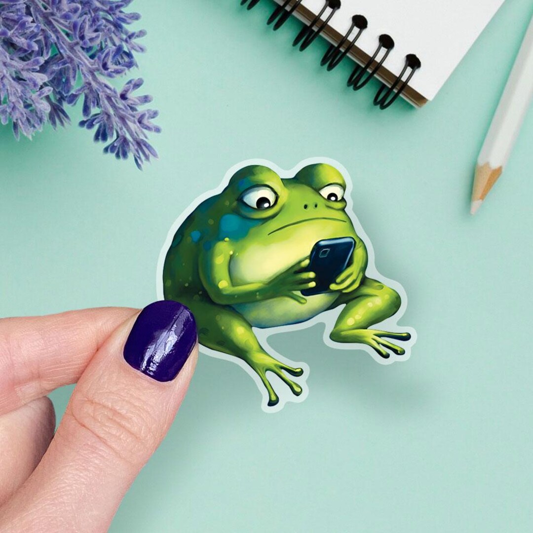 Limited Scrolling Frog Clear Sticker, Vinyl Waterproof Transparent ...