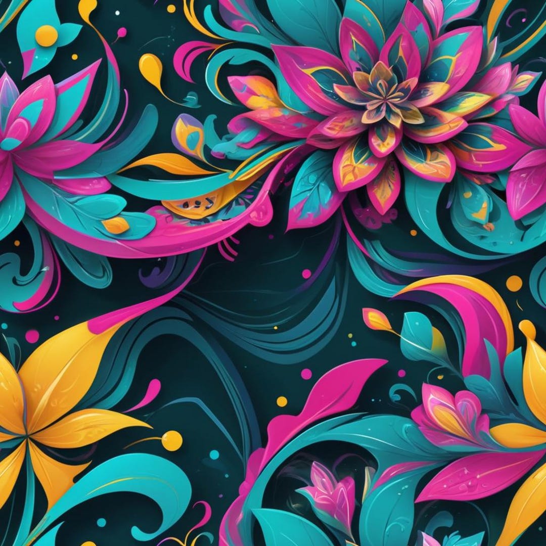 Vibrant Floral Digital Pattern Pack 20 High-definition Seamless Designs ...