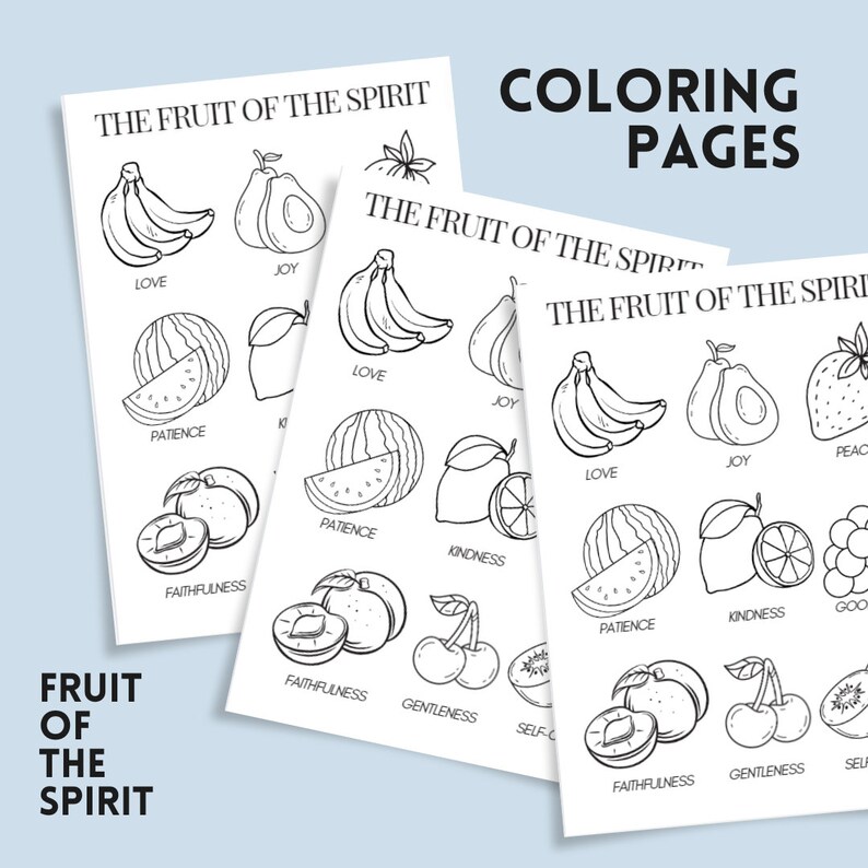 Poster, Coloring Sheets Christian, Fruits of the Spirit, Jesus, Sunday ...
