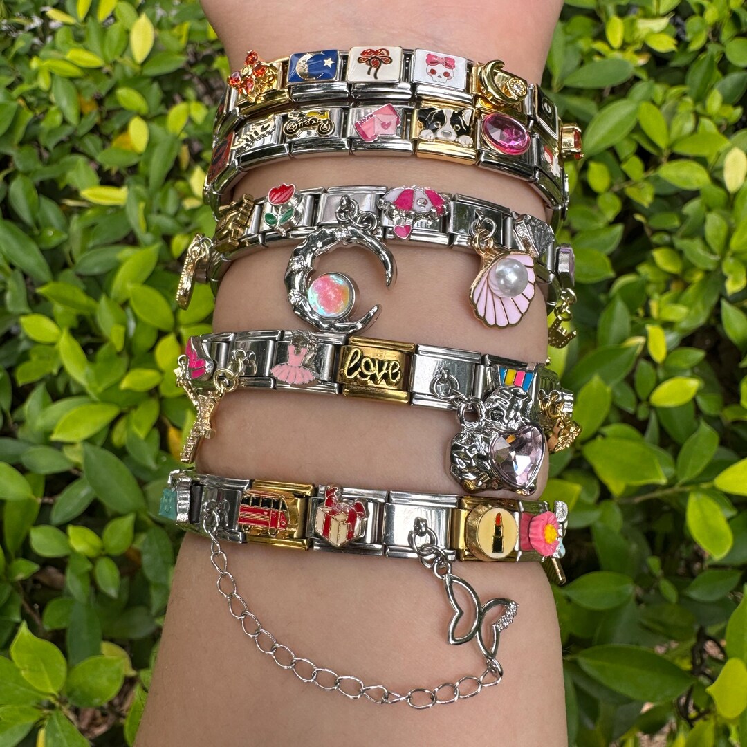 Custom Gold Silver or Mixed Italy Charms, Custom Assembled Italian ...