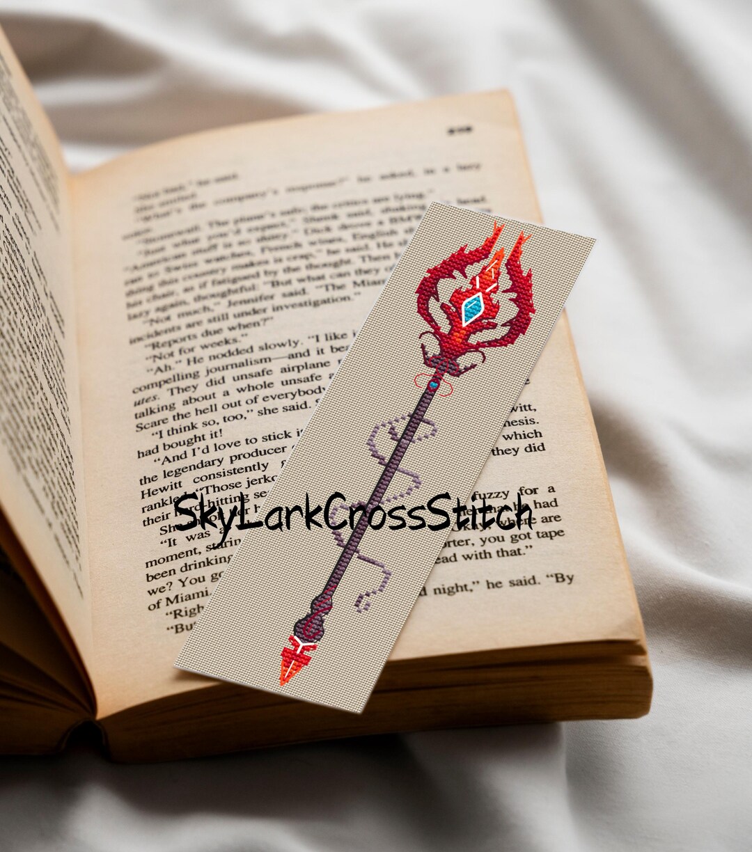 Magic Fire Staff Bookmark, Enchanted Weapon Design, Fantasy Spellcaster ...