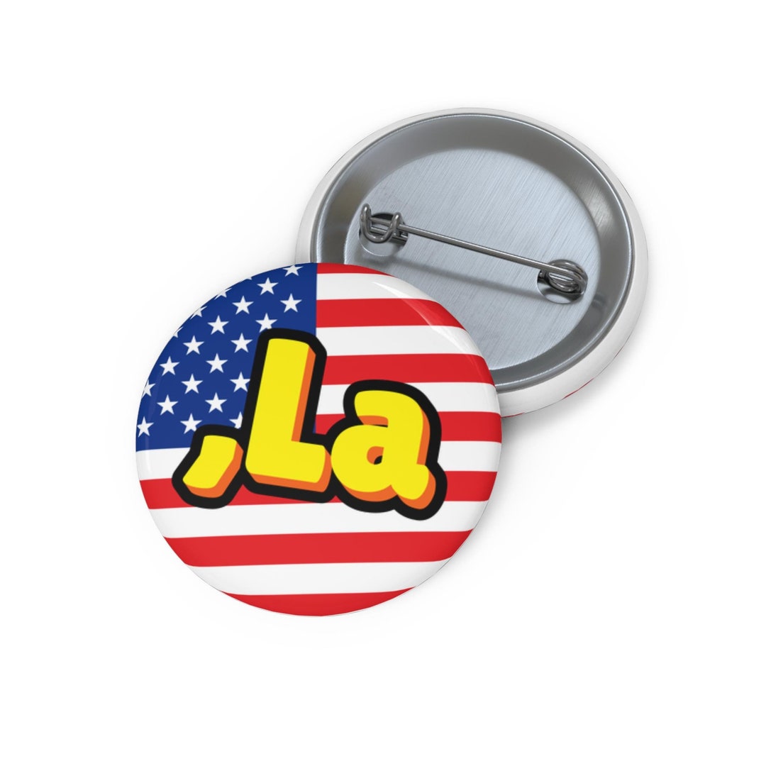 Comma La Kamala Harris Harris 2024 USA Flag With Bold Yellow Letters ...