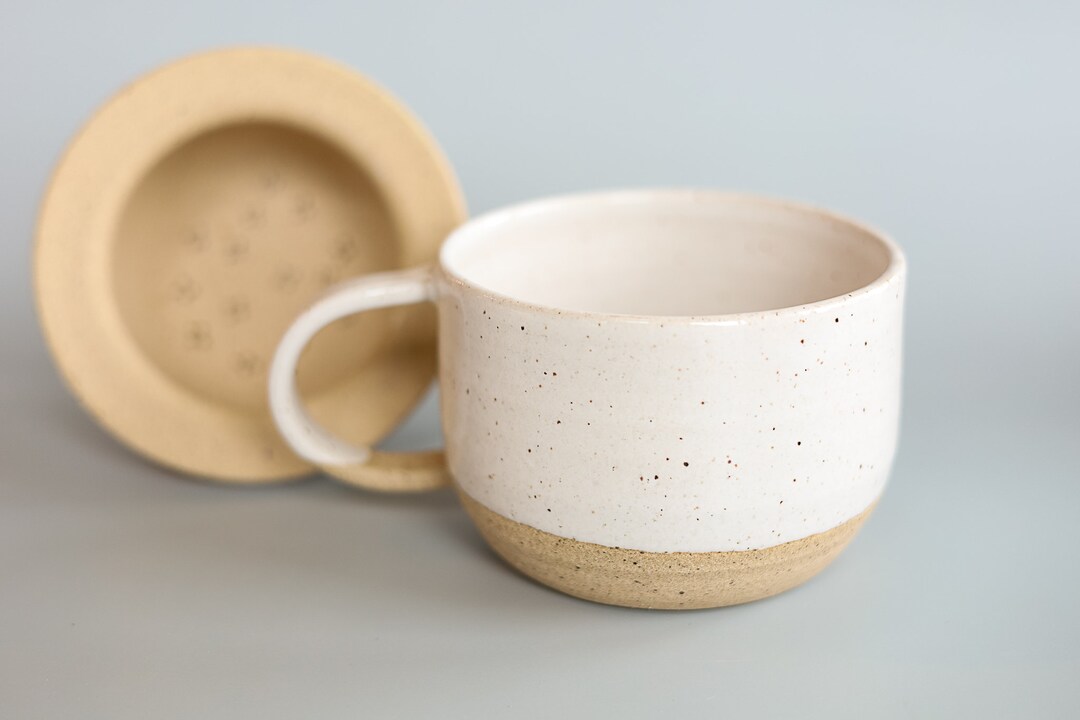 Curvy Miss Cozy Raw + White Tea Set : Handmade Ceramic Mug + Ceramic ...
