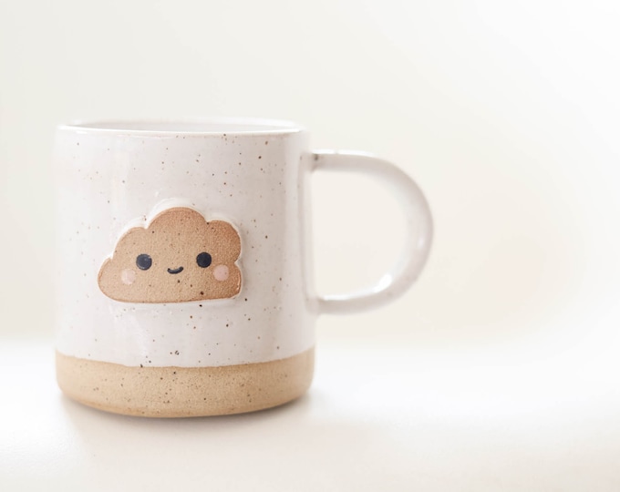 Floating Clouds Ceramic Mug, Speckled Handmade Mug Ceramic Coffee Cup ...