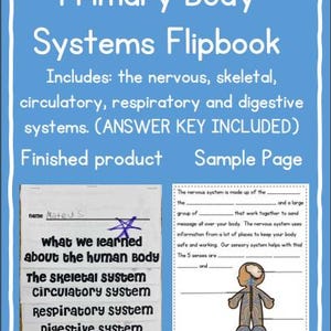 Human Body Systems Flipbook for Primary Grades - Etsy