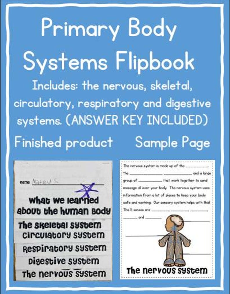 Human Body Systems Flipbook for Primary Grades - Etsy