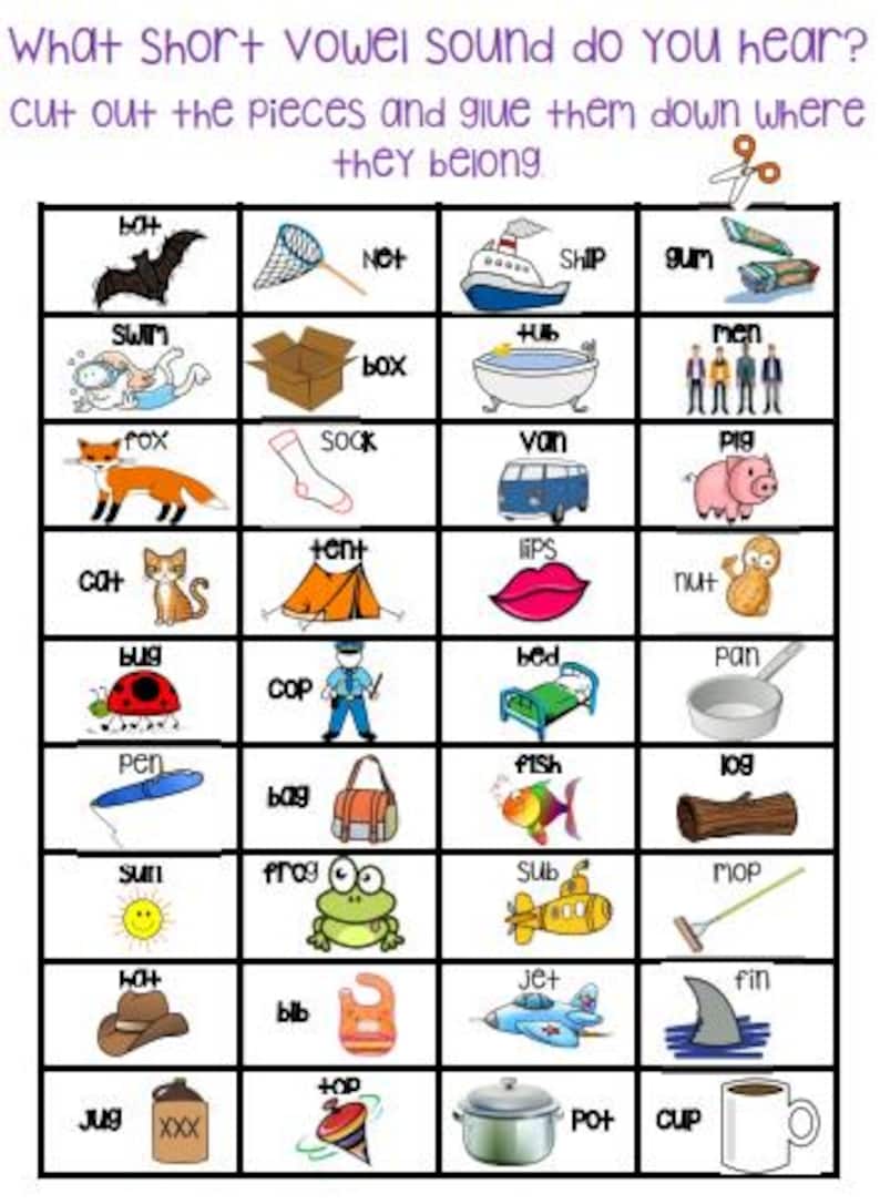 Adorable No-prep Short Vowel Sounds Flip-book - Etsy