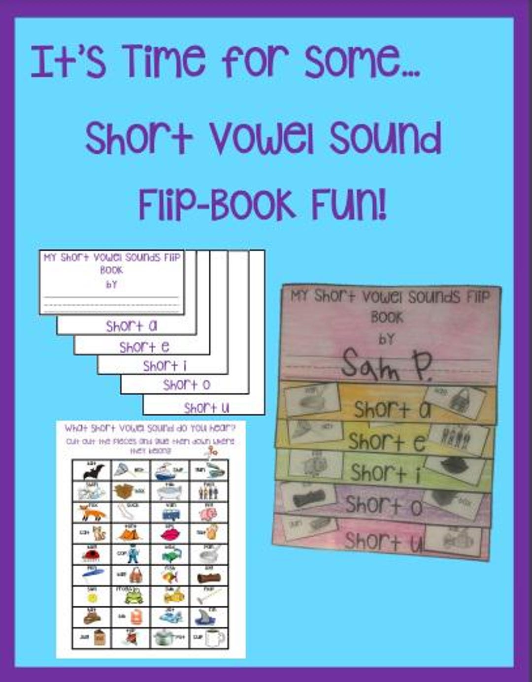 Adorable No-prep Short Vowel Sounds Flip-book - Etsy