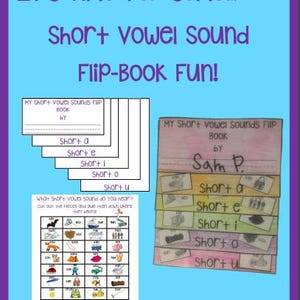 Adorable No-prep Short Vowel Sounds Flip-book - Etsy