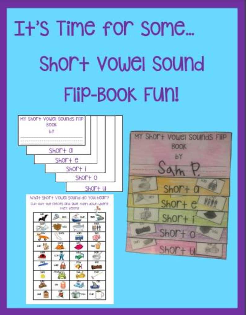 Adorable No-prep Short Vowel Sounds Flip-book - Etsy