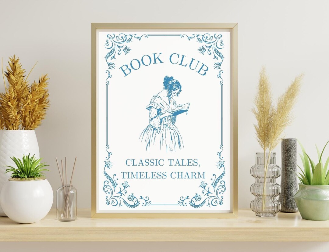 Book Club Print | Wall Art | Trendy Wall Art | Wall Decor | Digital ...