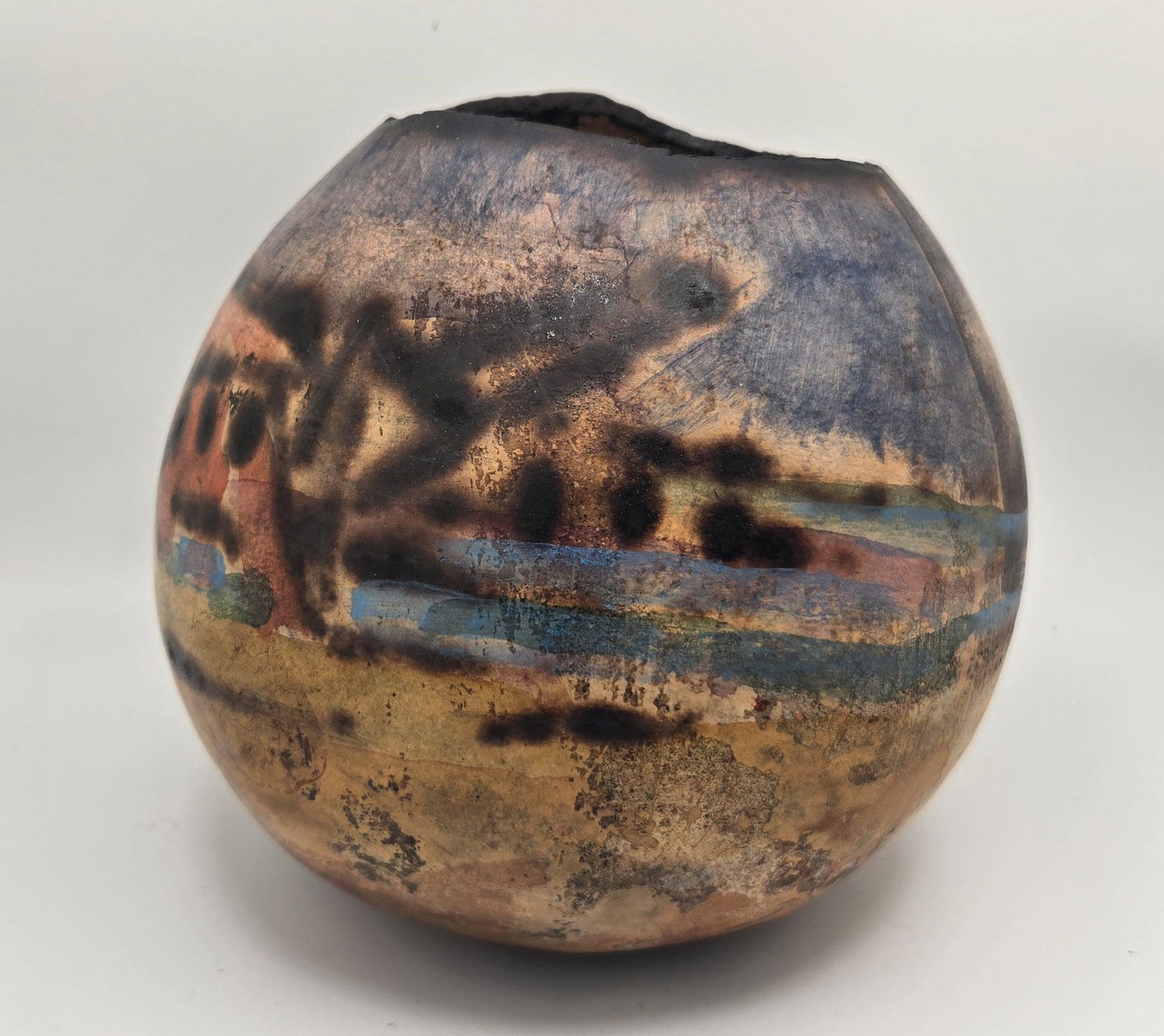 COPPER DREDGE at KEWEENAW Upper Peninsula Michigan 6" Art Gourd ...