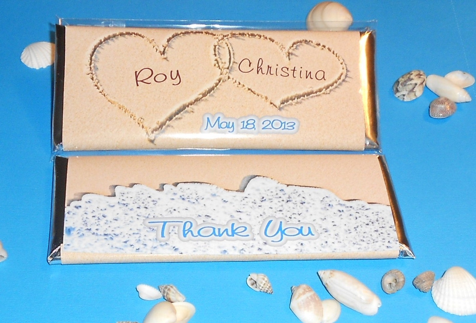 Beach Themed Favor Wrapped Chocolate Candy Bars Set of 12 | Etsy