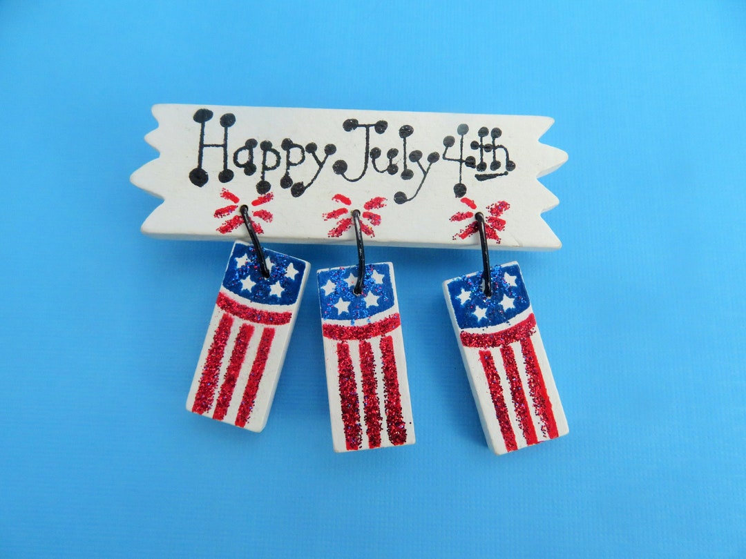 4th of July Pin, July 4th Jewelry, Red White Blue, Independence Day ...