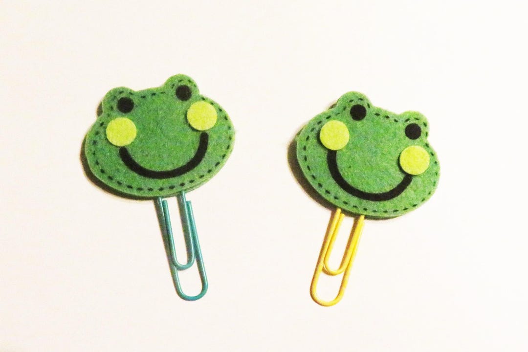 2 Felt Frog Bookmarks, Paper Clips for Planners, Organizers, Gift for ...