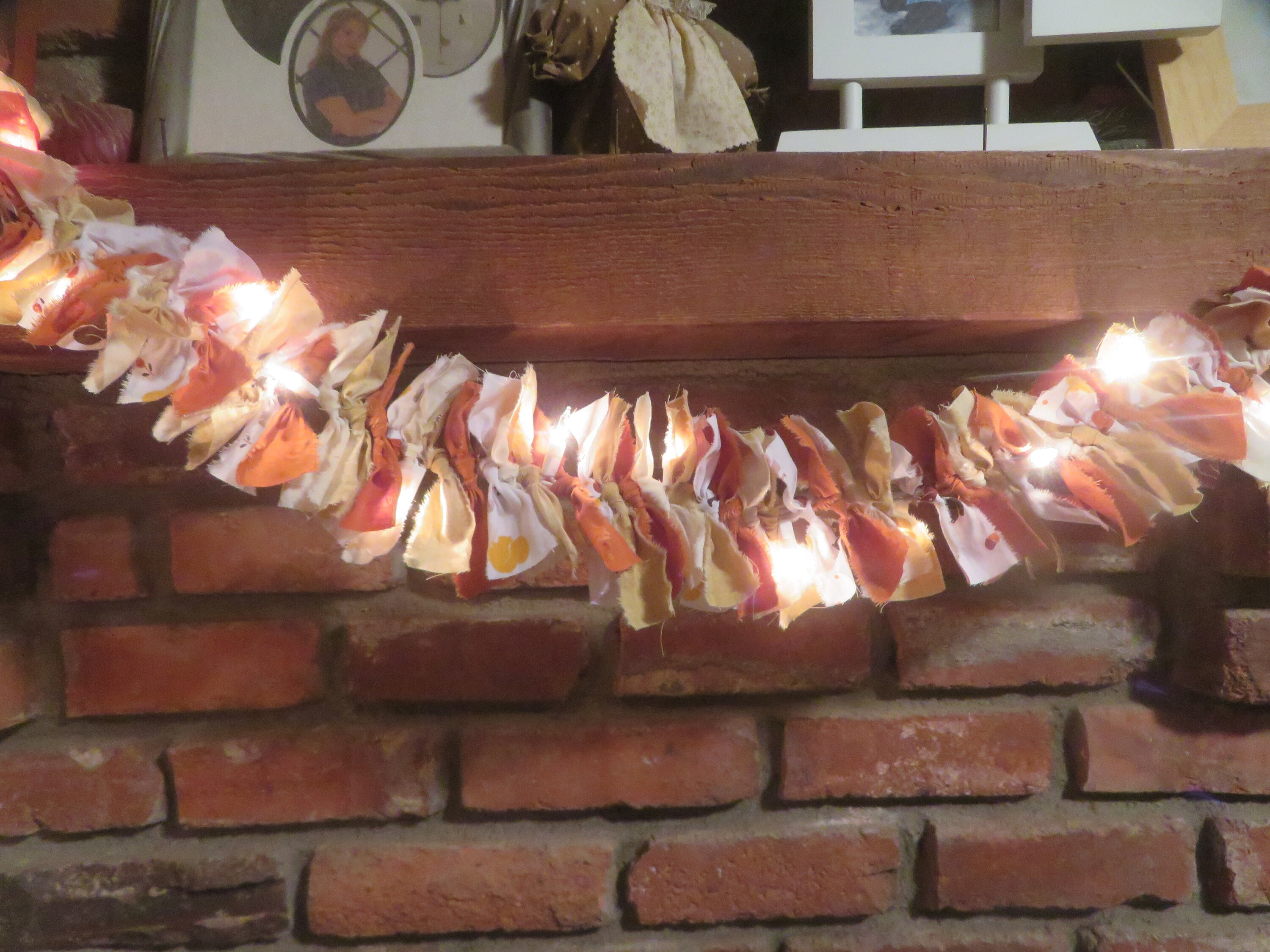 Fall Autumn Thanksgiving Lighted Rag Garland Fall Lights | Etsy