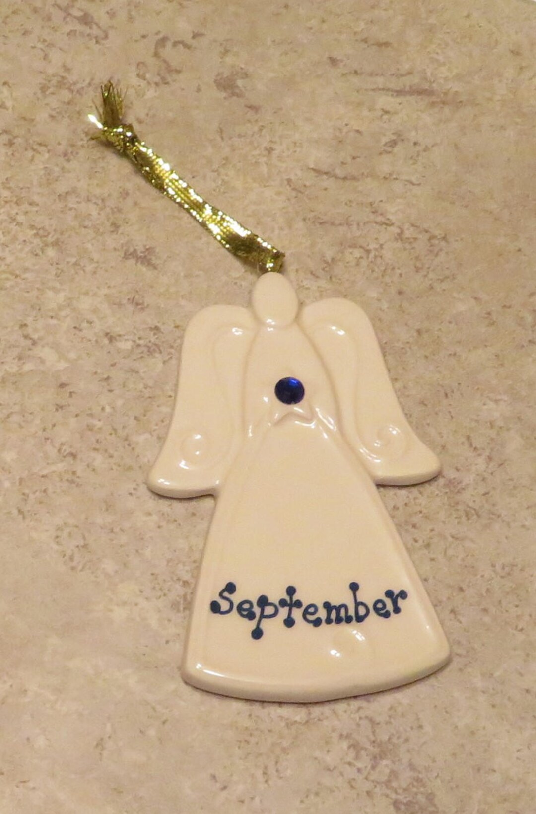 Porcelain September Birthstone Angel Ornament - for Birthday or New ...