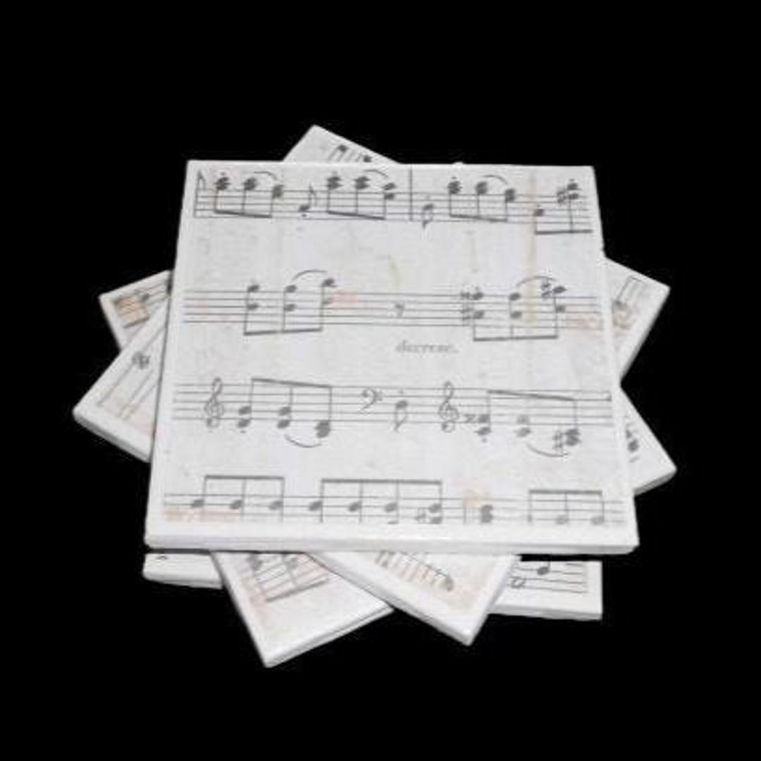 4 Coasters With Sheet Music, Gift for Musician, Music Teacher, Band ...