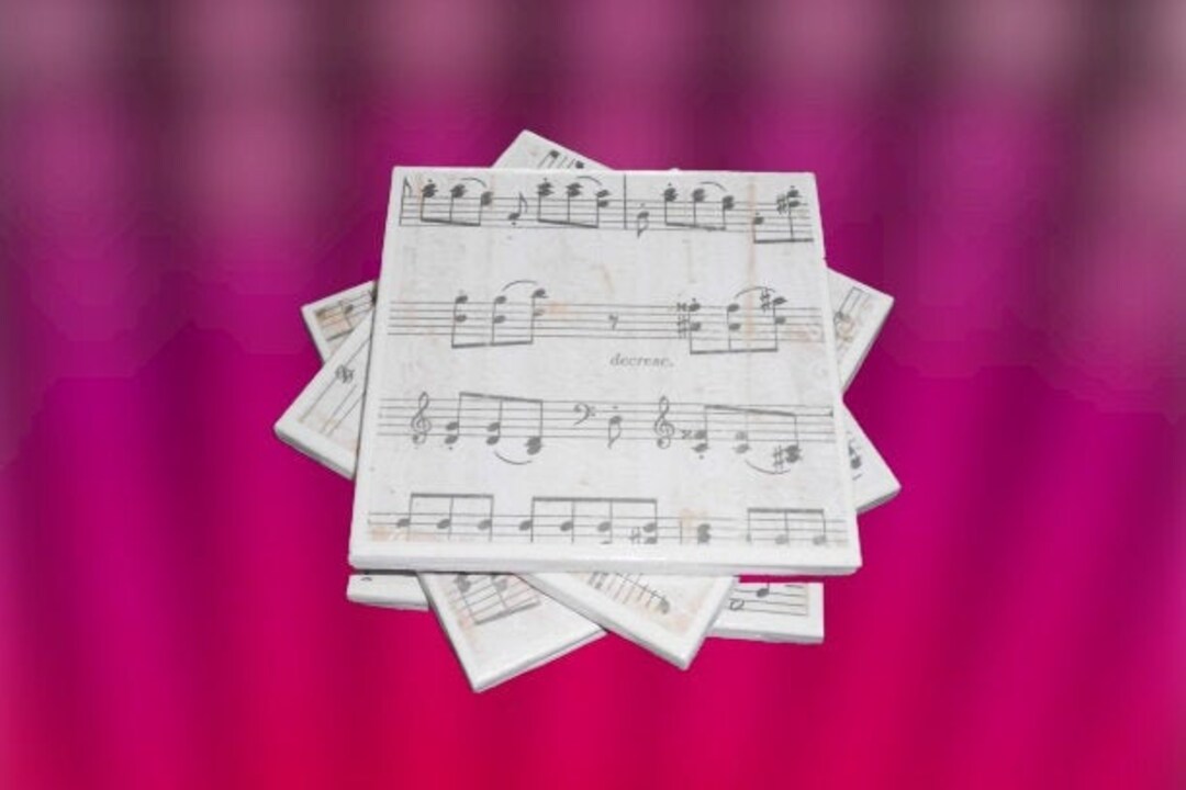 Musical Notes, Sheet Music Coasters, Gift for Musician, Music Teacher ...