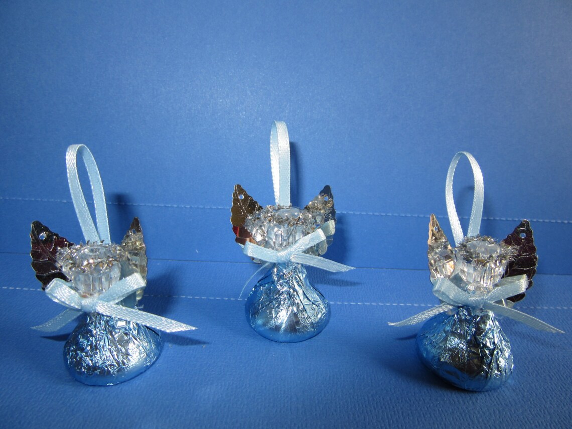 48 BLUE Chocolate Candy Angels Angels Wrapped With BLUE - Etsy