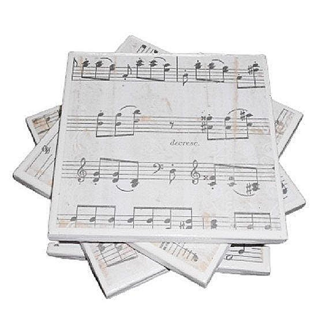 Musical Note Coasters - Set of 4 - for Music Teacher, Musician, Band ...