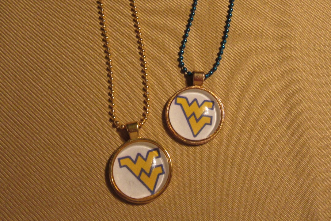 WVU Necklace West Virginia University Pendant WVU Keychain - Etsy