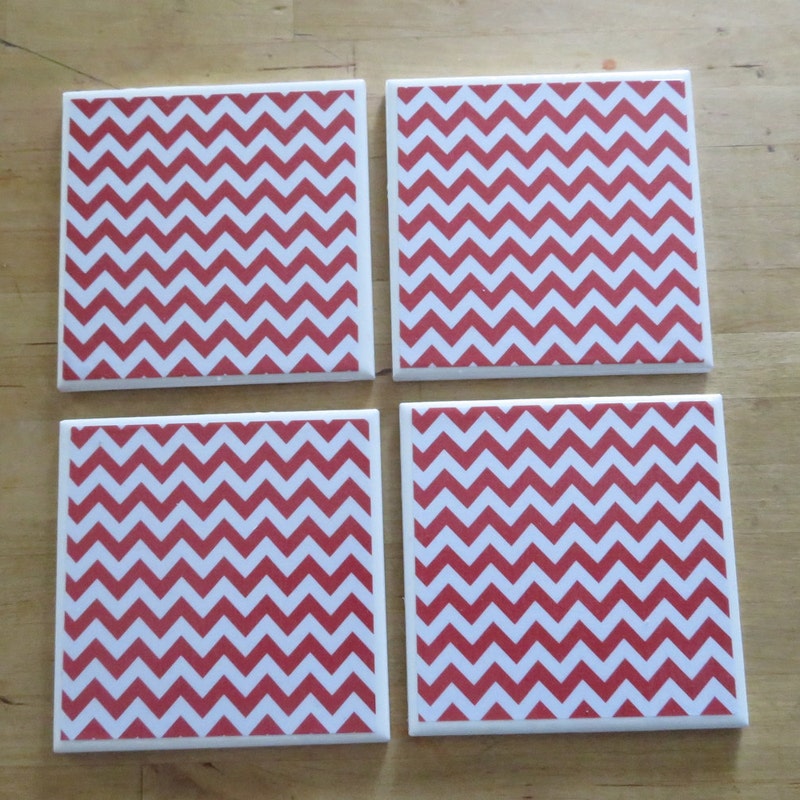 Chevron Coasters - Etsy